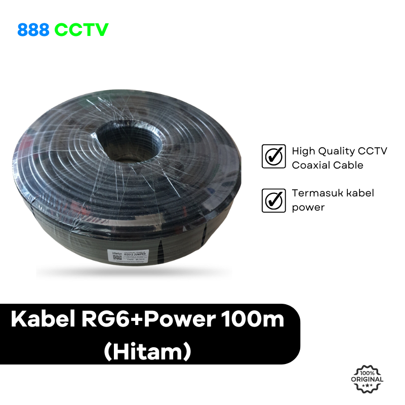 Jual Kabel CCTV RG6+Power 100m Hitam | Shopee Indonesia