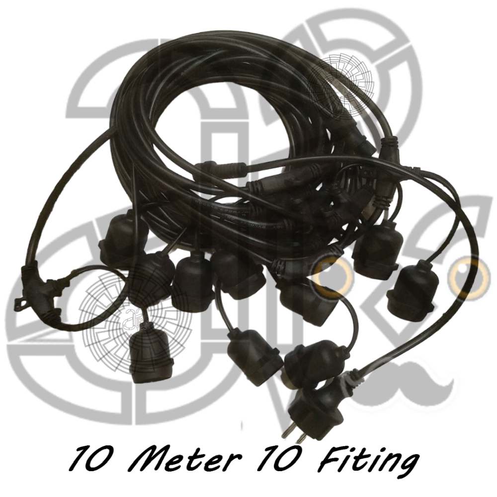Jual Kabel Fiting Lampu Outdoor Gantung 10 Meter 10 Fitting / Fiting ...