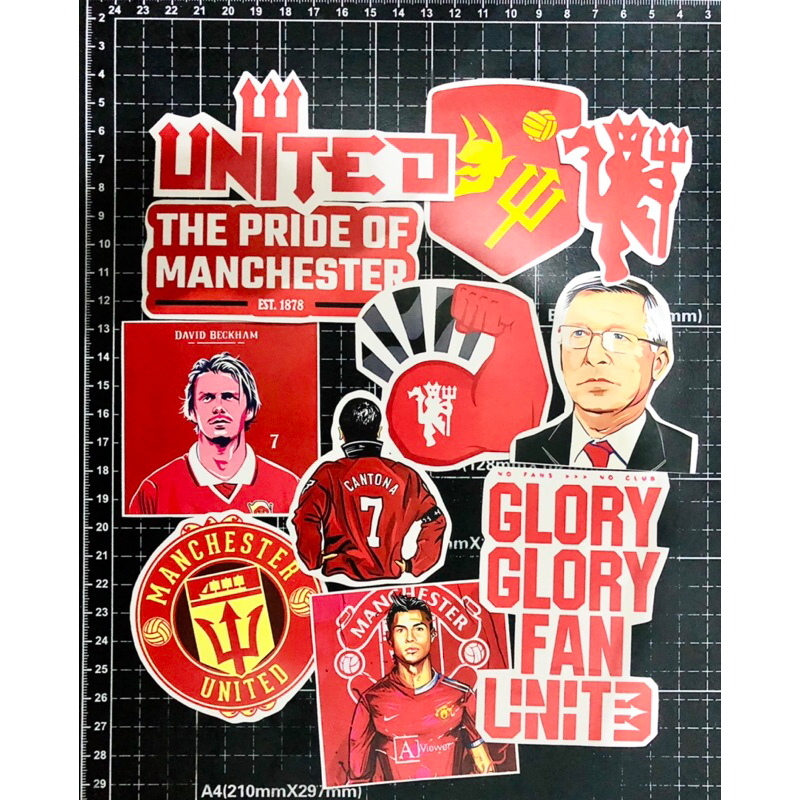 Jual sticker pack manchester united MU stiker bola untuk laptop kulkas ...
