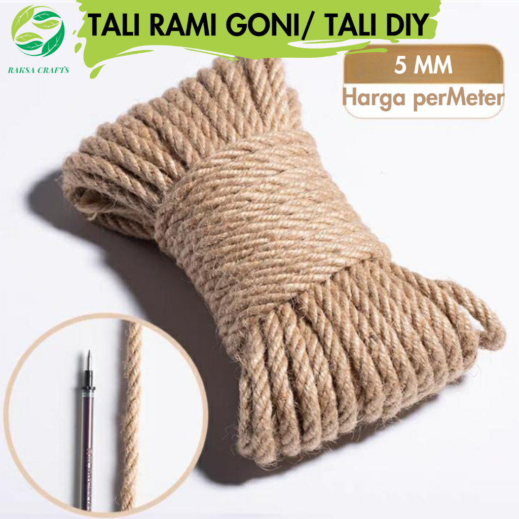 Jual Tali rami 3mm 4mm 5mm 6mm PER METER Tali goni / Garukan Kucing / kerajinan tangan / Tali ...