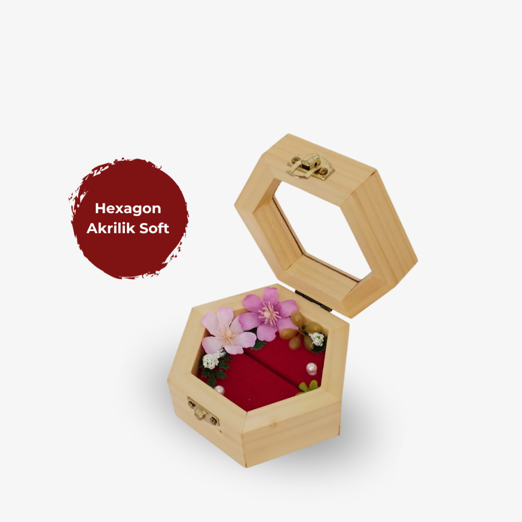 Jual Kotak Tempat Cincin Nikah Kawin Lamaran Ring Box Kayu Rustic Hexagon Akrilik Soft | Shopee ...