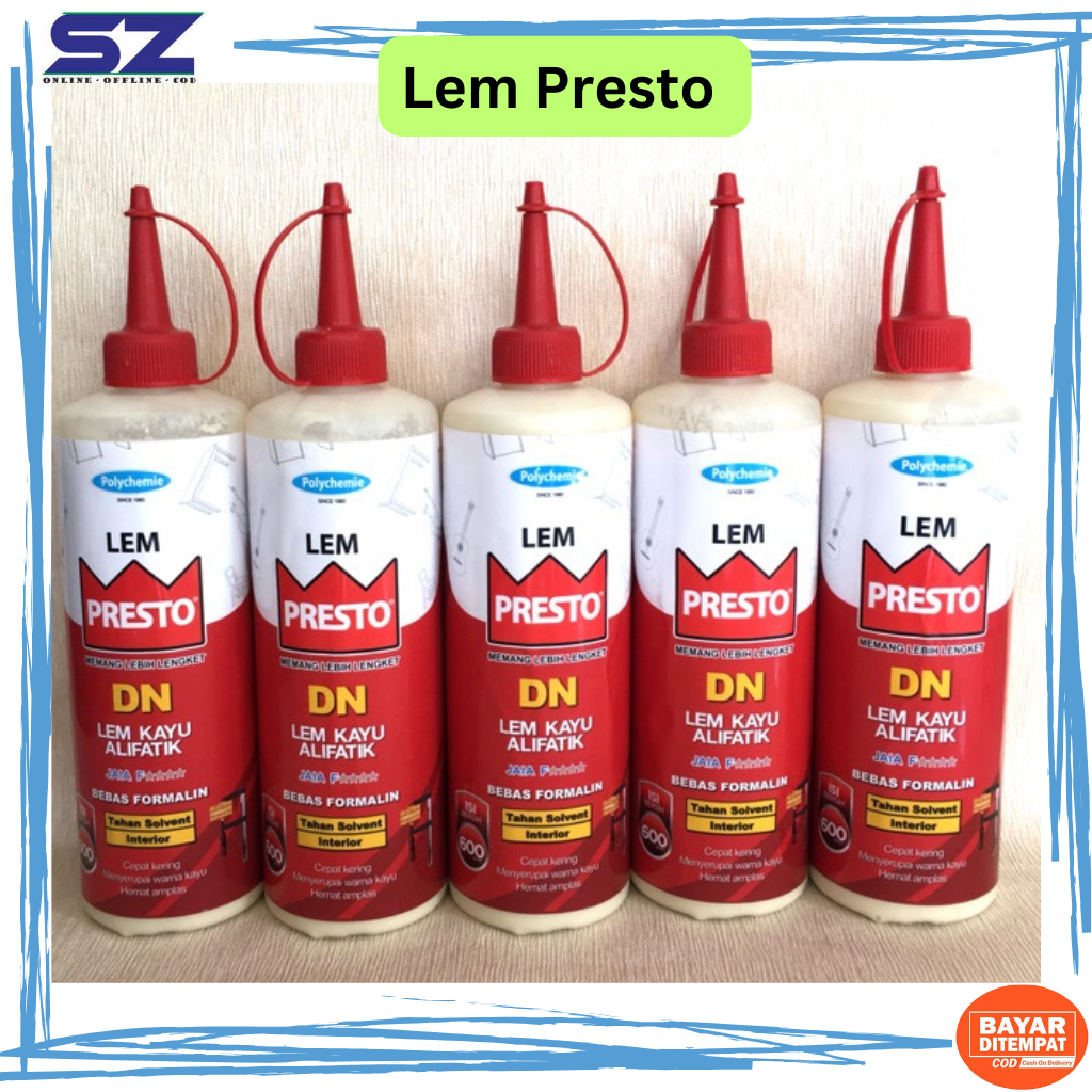 Jual [SZ] Lem kerajinan tangan Presto kusen 250gr 600gr, gitar triplek ...