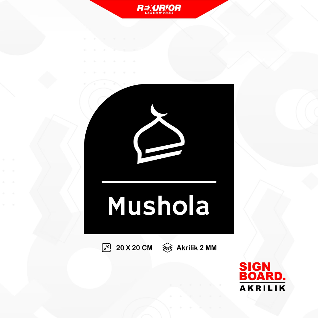 Jual Sign Akrilik Papan Tanda Mushola Ukuran 20x20cm | Shopee Indonesia