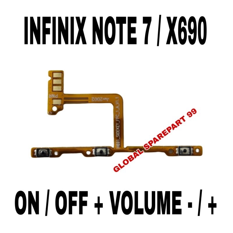 Jual FLEXIBEL ON / OFF + VOLUME - / + INFINIX NOTE 7 / X690 ORIGINAL ...