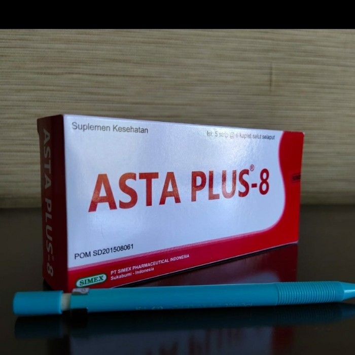 Jual ASTAPLUS 8 / ASTA PLUS 8 suplemen box isi 30 | Shopee Indonesia