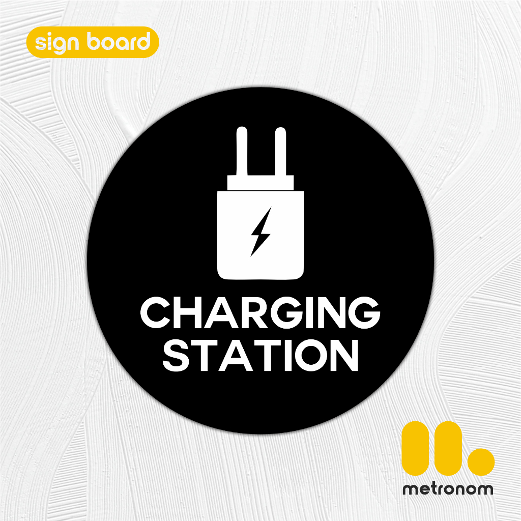 Jual CHARGING STATION Sign Board Akrilik Petunjuk Ruangan BY METRONOM ...