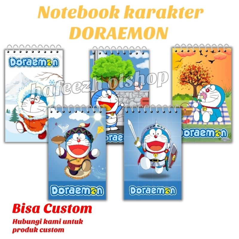 Jual Buku Catatan Notebook Notes Notepad Spiral Doraemon Bisa Custom ...