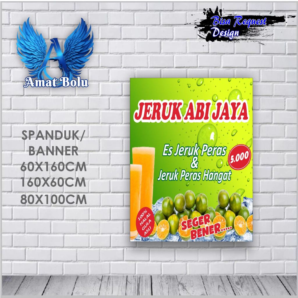 Jual BANNER MMT SPANDUK ES JERUK PERAS UKURAN 80X100 BISA REQUEST ...