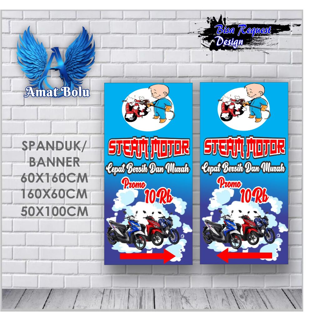 Jual MMT,SPANDUK CUCI MOTOR PLANG UKURAN 50X100 BISA REQUEST | Shopee ...