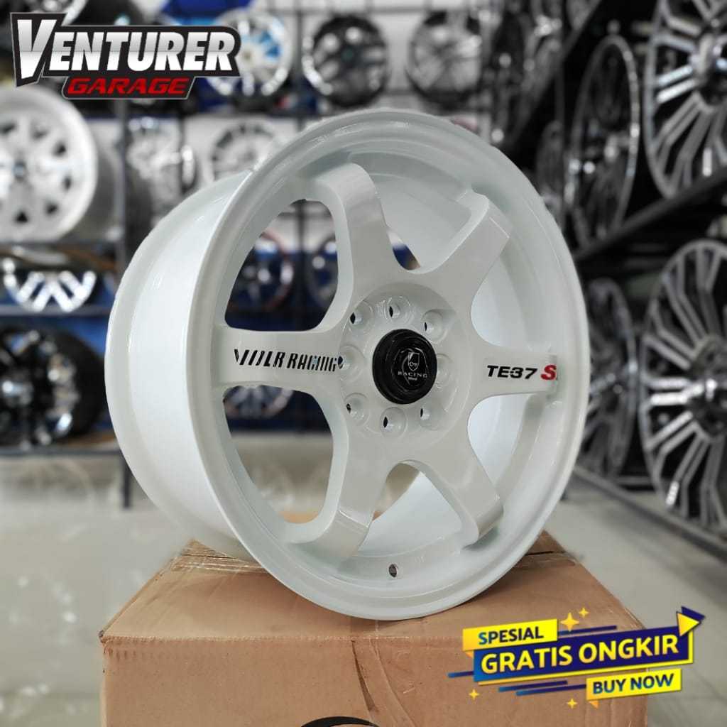 Jual Velg Mobil JDM RACING R15 Model Te37 Putih/White Hole 4X100 Brio ...