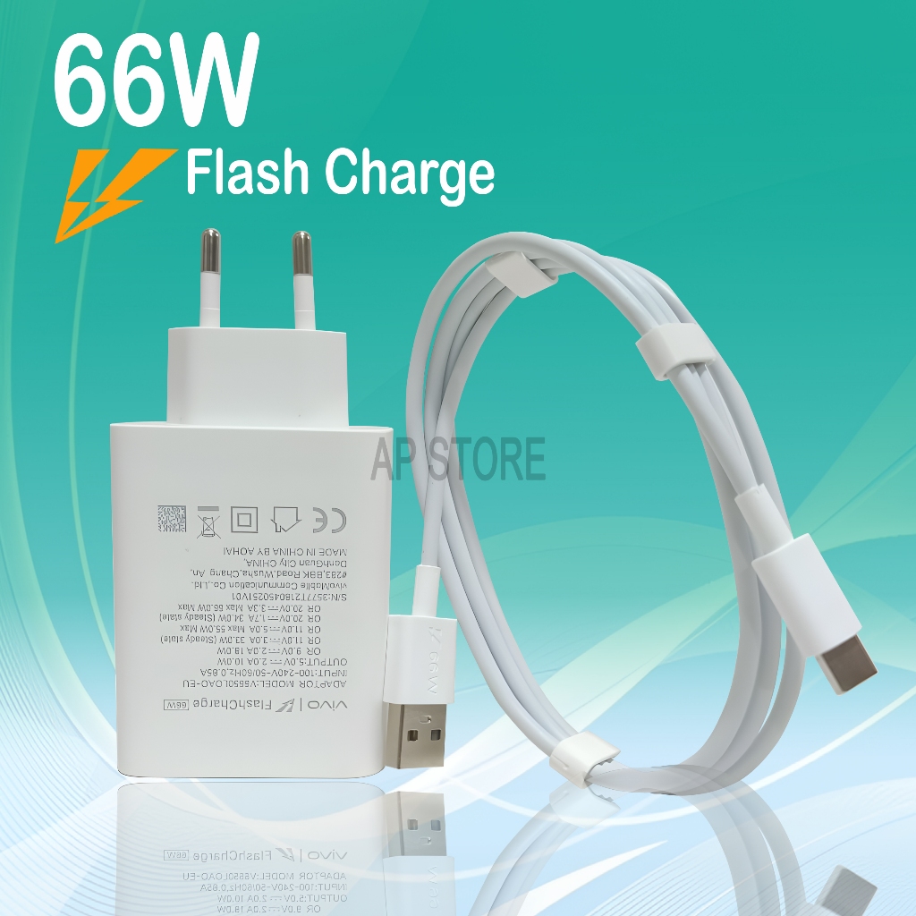 Jual Charger Casan Vivo Original V25 Pro V27 V27e T1 Pro 66Watt Flash ...
