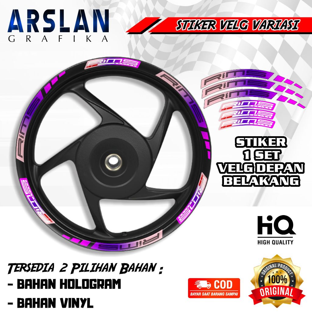 Jual Stiker velg sticker velk stiker velk ring 14 universal motif ...