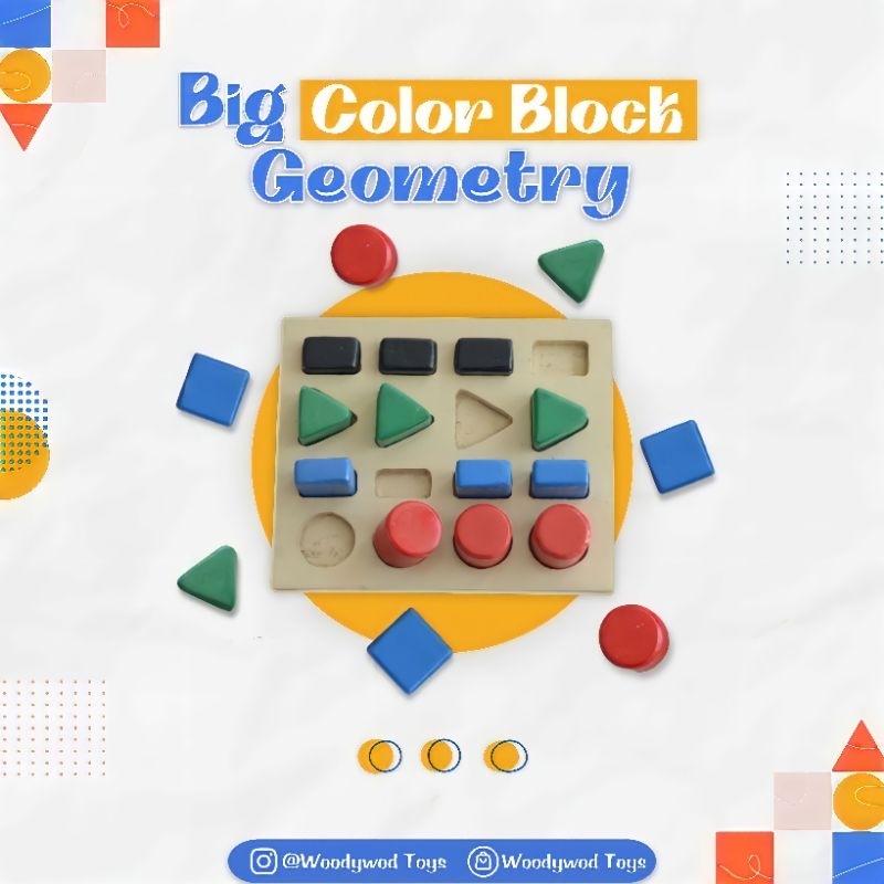 Jual Big Color Block Geometry | Permainan Kayu Edukasi Anak Usia Dini ...