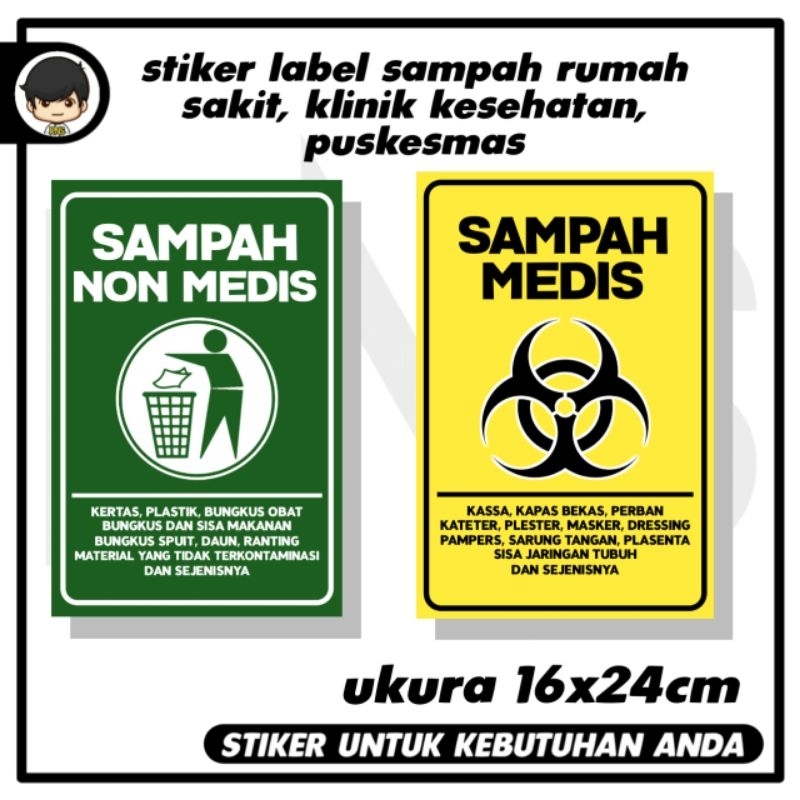 Jual stiker label sampah rumah sakit dan klinik kesehatan sticker ...