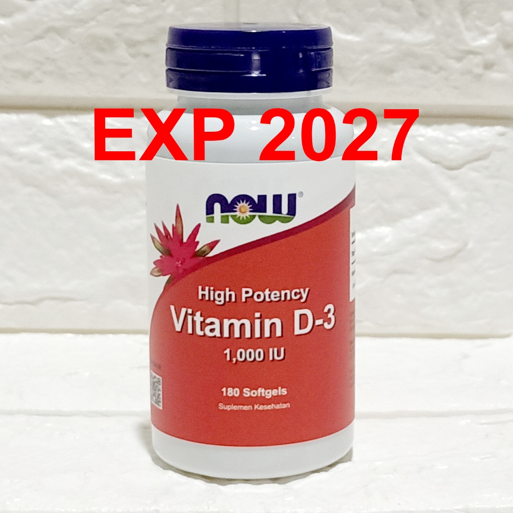 Jual Now Foods Food Vitamin Vit D-3 D3 D 3 1000IU 1000 IU High Potency 180S | Shopee Indonesia
