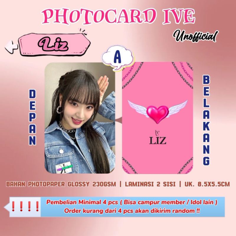 Jual Photocard IVE - LIZ / Photocard Unofficial / Photocard LIZ IVE ...