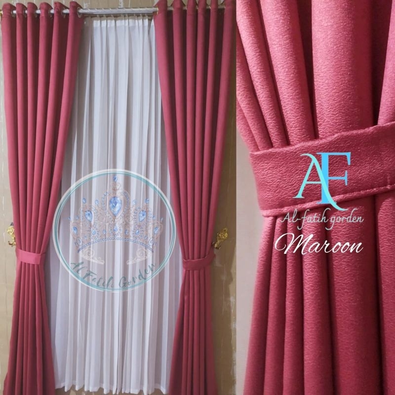 Jual Gorden Polos Embos Pintu Jendela Model Smoring 12Lubang | Shopee ...