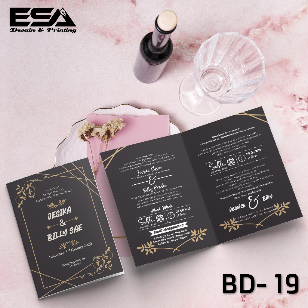 Jual UNDANGAN PERNIKAHAN VINTAGE FLORAL FULL COLOUR UNDANGAN NIKAH ...