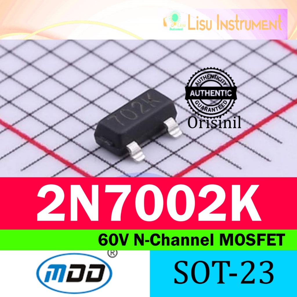 Jual 2N7002K 60V 500mA N-Channel MOSFET 702K SOT-23 2N7002 7002 MDD Original | Shopee Indonesia
