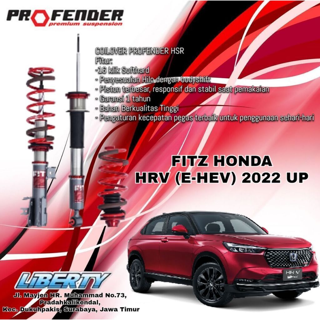 Jual Coilover Profender HSR HONDA HRV (E-HEV) 2022 - Shock Costum Mobil | Shopee Indonesia