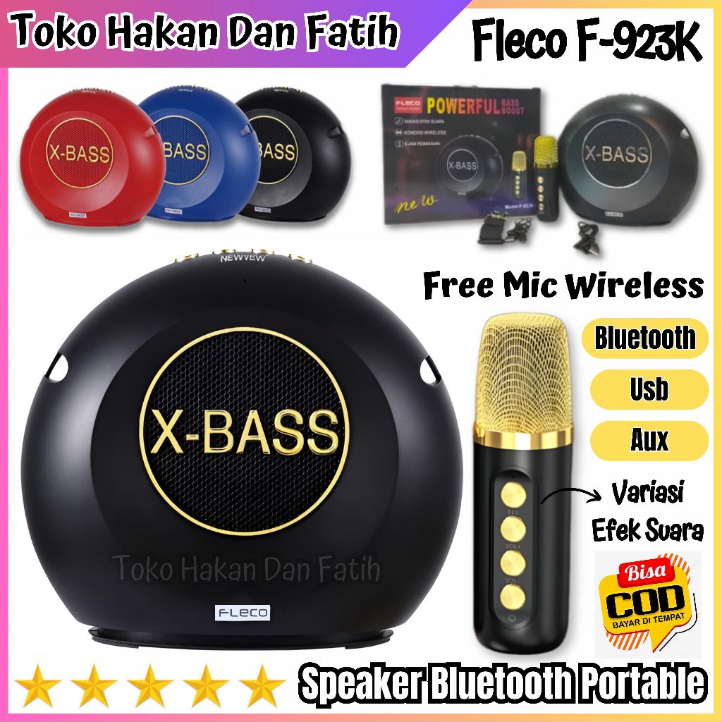 Jual Portable Karaoke Speaker Koneksi Wireless Powerfull Bass Fleco F ...