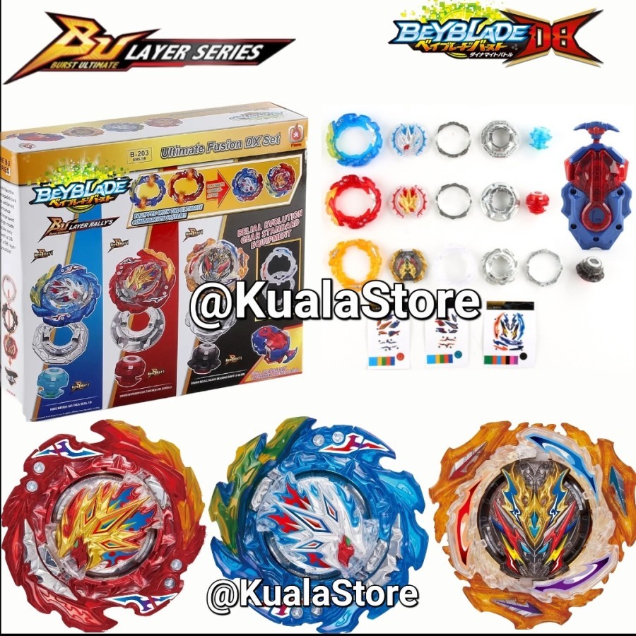 Jual Beyblade Burst Super Hyperion King Helios Ultimate Fusion DX B203 DB Burst Ultimate BU ...