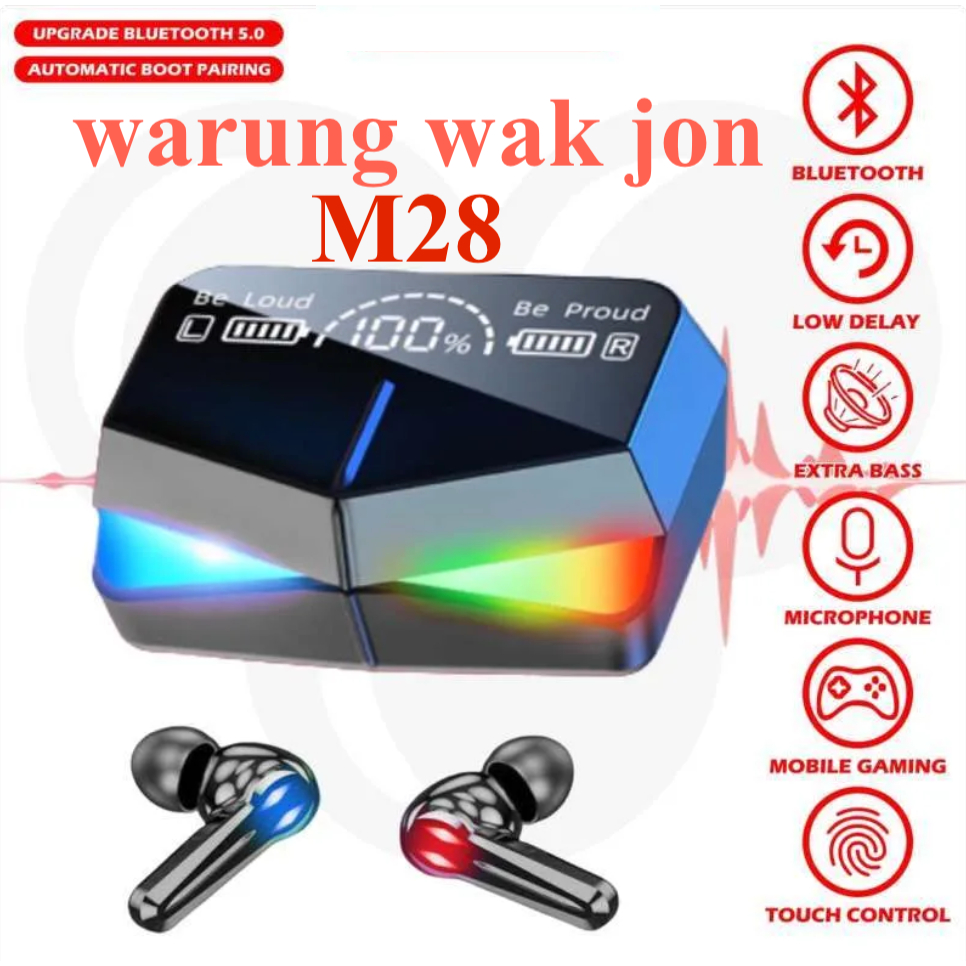 Jual Headset bluetooth gaming TWS M28 / headset gaming M28 / Tws m28 gaming headset | Shopee ...