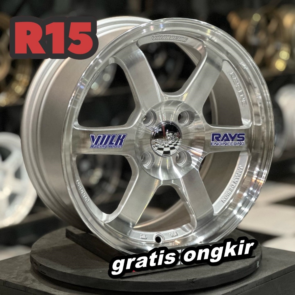 Jual VELG TE37 Ring 15 Pcd 4x100 VELG MOBIL RACING R15 TUK BRIO AGYA JAZZ YARIS MOBILIO DLL ...