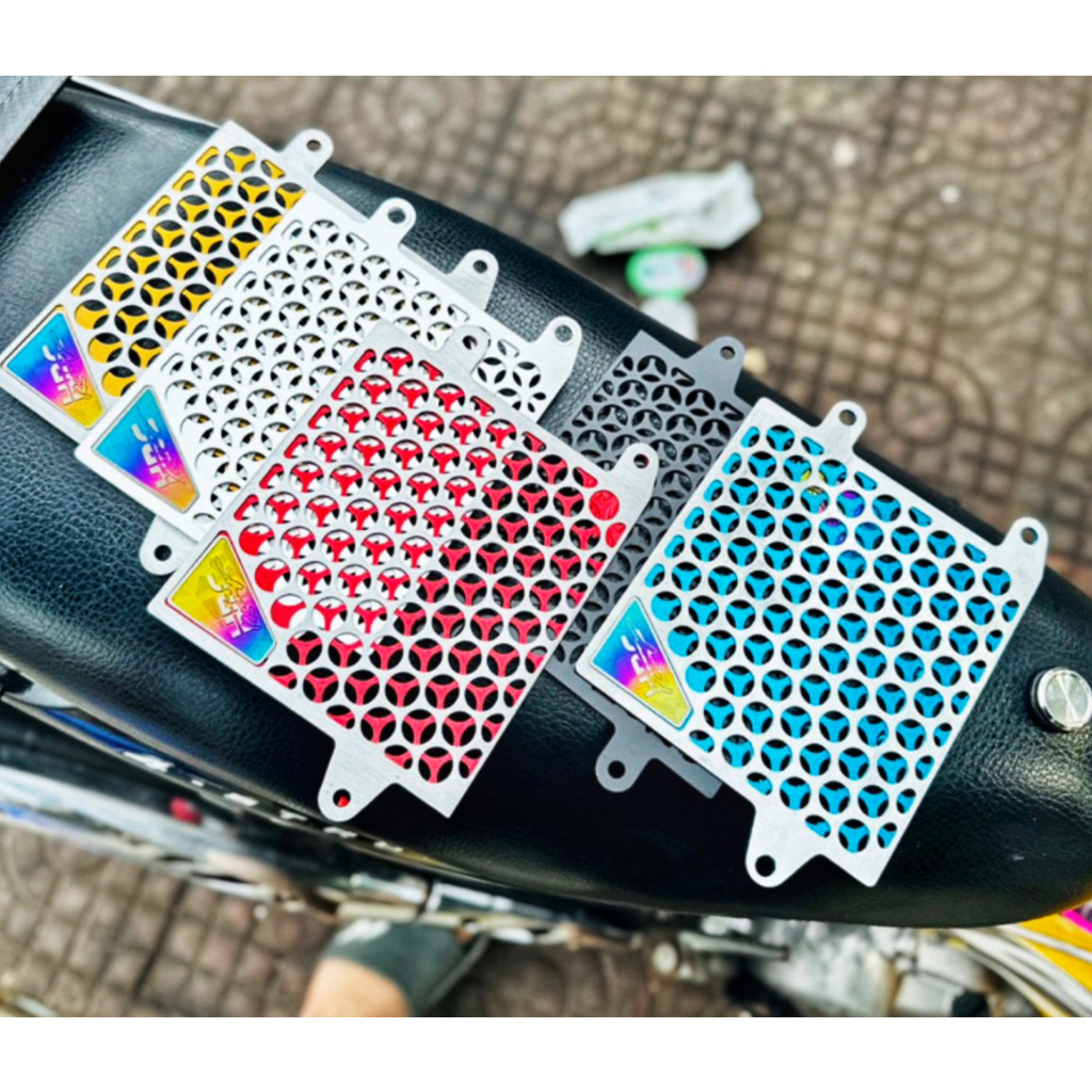 Jual COVER RADIATOR HRC ALUMUNIUM EMBLEM TITANIUM HONDA VARIO 125 150 ...