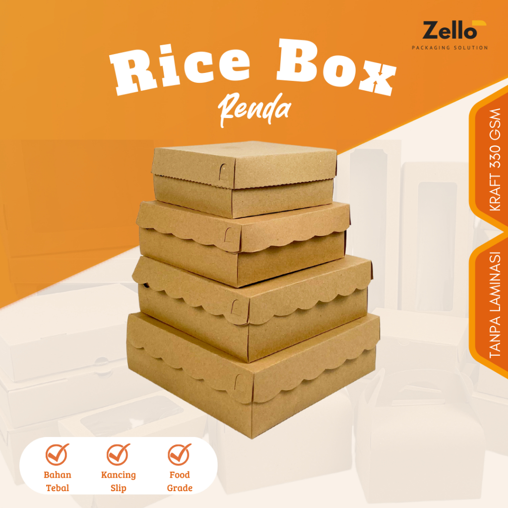 Jual Kotak Nasi Renda R6 R8 R10K R10B Rice Box Kemasan Nasi Snack Kue ...