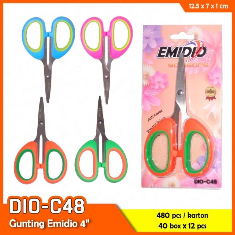 Jual GUNTING STAINLESS EMIDIO GAGANG KARET WARNA / GUNTING STAINLESS ...