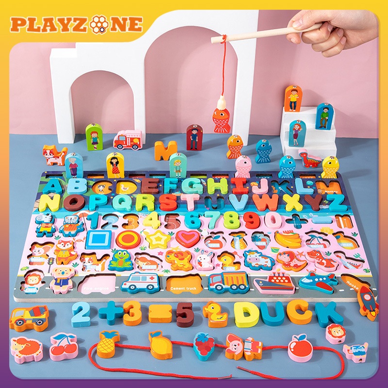 Jual Puzzle 3D model anak Papan mainan kayu mini yang bermanfaat Mainan ...