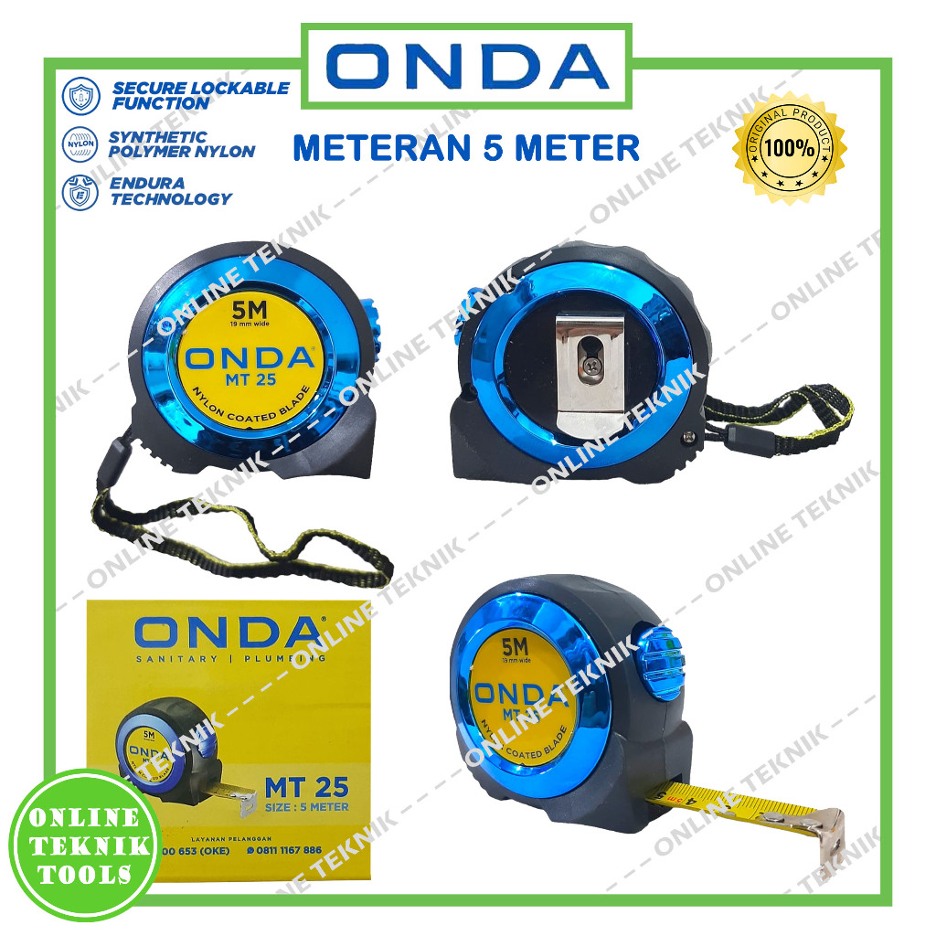 Jual ONDA Meteran 5 Meter MT 25 / Measuring Tape 5mtr MT25 | Shopee ...