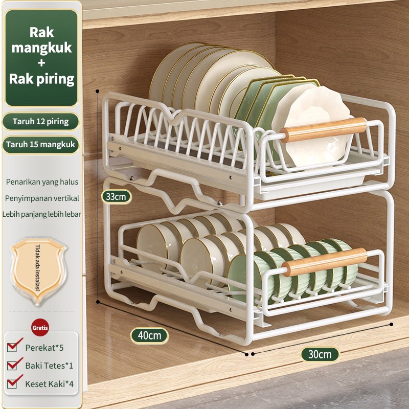 Jual RAK PIRING GELAS GALON REL STAINLESS MANGKOK LEMARI DAPUR TARIK ...