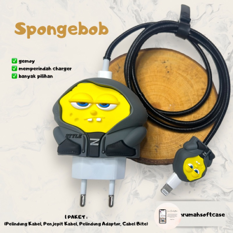 Jual SET PELINDUNG KABEL SPONGEBOB CHARGER SET KARAKTER PART 2 ...