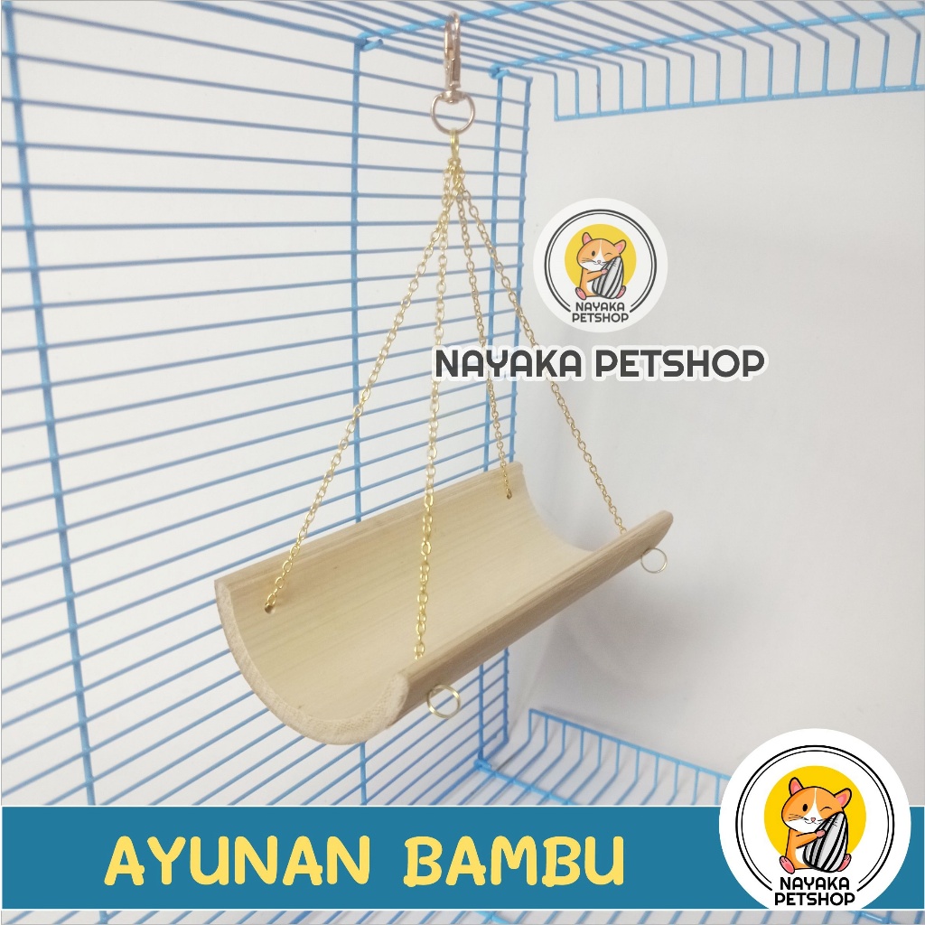 Jual Ayunan Hamster Bambu Mainan Hewan Tupai Sugar Glider Burung Bamboo ...