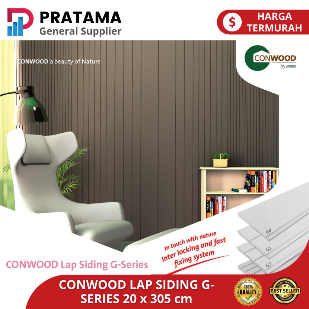 Jual CONWOOD LAP SIDING G-SERIES 8" Conwood Wall/dinding (200 x 3050 x ...