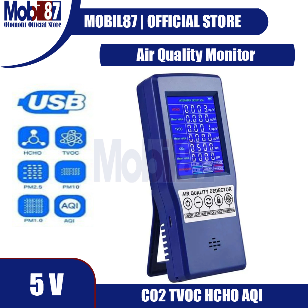 Jual KKMOON Alat Detector CO2 Sensor Gas Analyzer TVOC HCHO AQI - JSM-131 SC - Blue mobil 87 ...