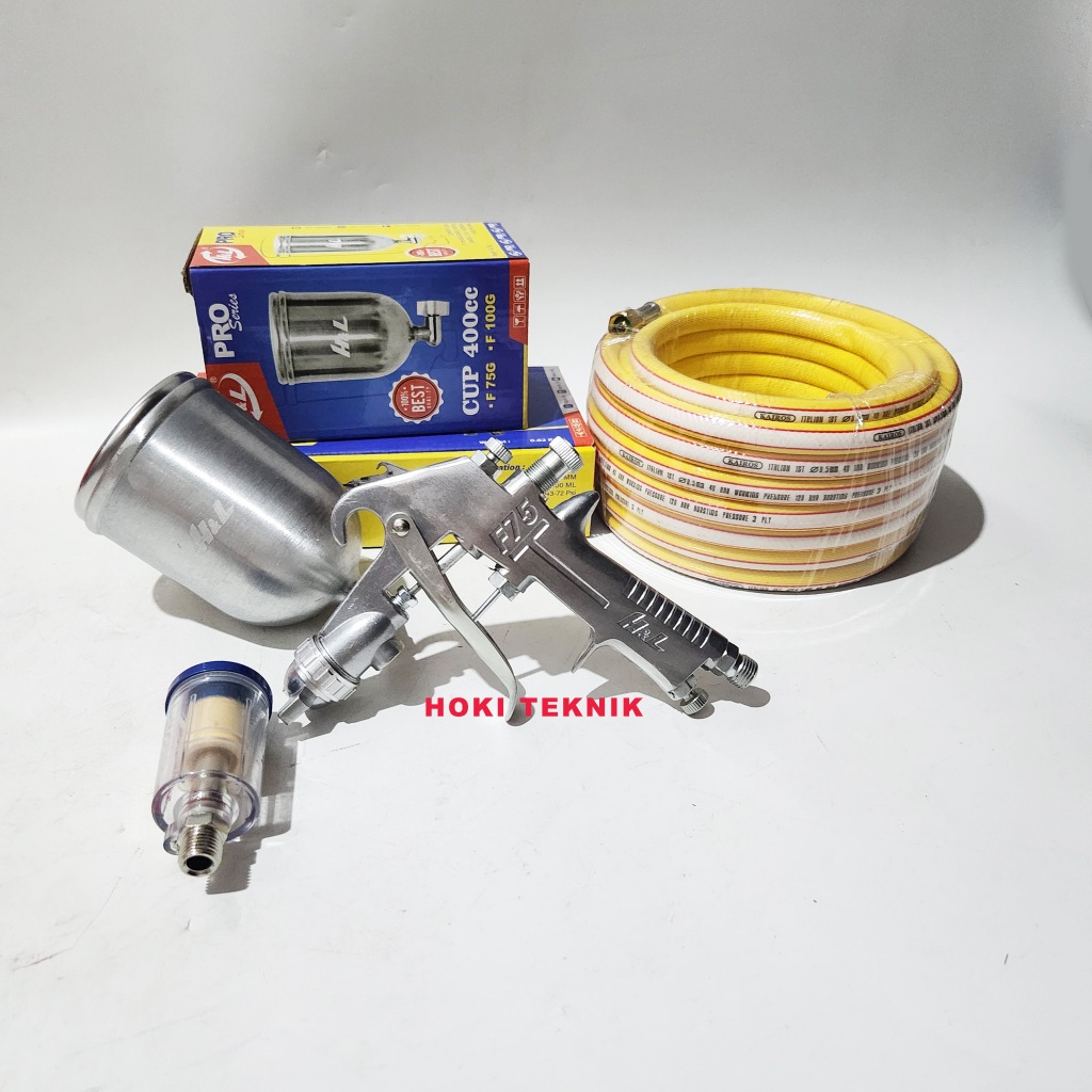 Jual Paket Spray Gun F75 Selang Angin 10 Meter | Shopee Indonesia