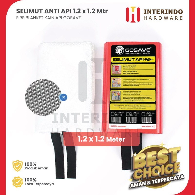 Jual Fire Blanket Gosave / Selimut Kain Tahan Api Pemadam Gosave ...
