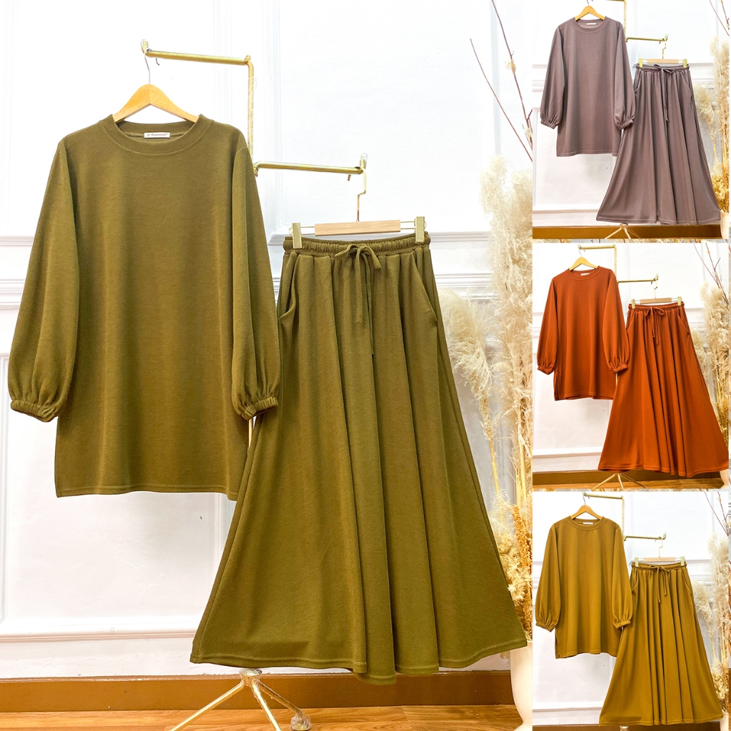Jual Setelan Rok Baju Kurung Knit - JV Hasanah Oneset Knit Baju Kurung ...