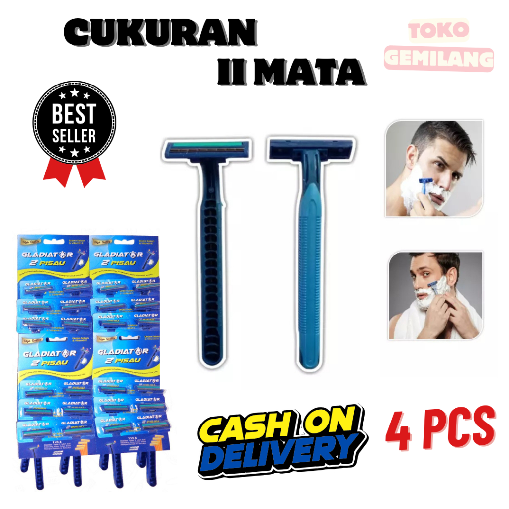 Jual 4 Pcs / Cukuran Mata Dua / Alat Cukur Praktis / Disposable Twin ...