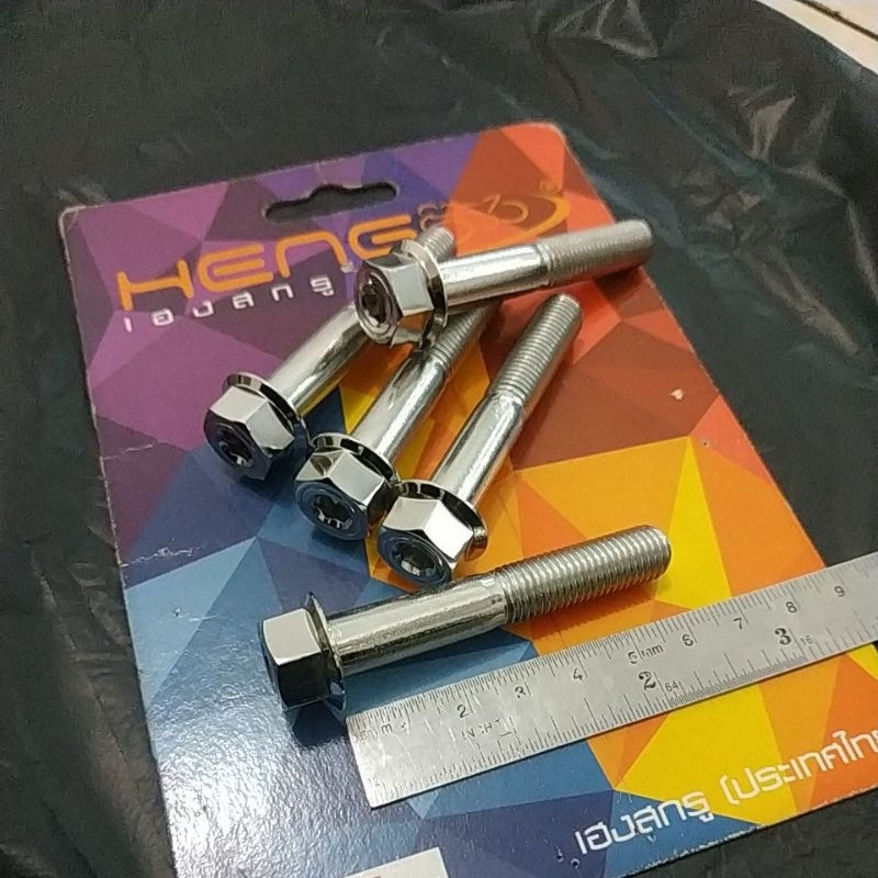 Jual baut stainless 2 kunci M10 x 60 ( drat 14 panjang 6 cm ) original henG Thailand | Shopee ...