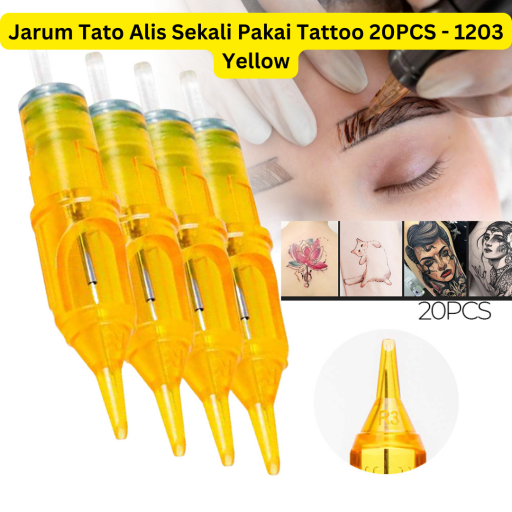 Jual Jarum Tato Alis Sekali Pakai Tattoo 20PCS Yellow | Shopee Indonesia