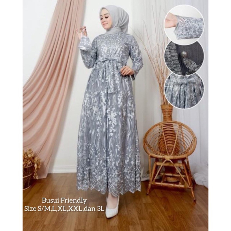 Jual MAXI LESYA (M L XL XXL XXXL) GAMIS BRUKAT BUSUI GAMIS TERLARIS GAMIS PESTA KONDANGAN ...