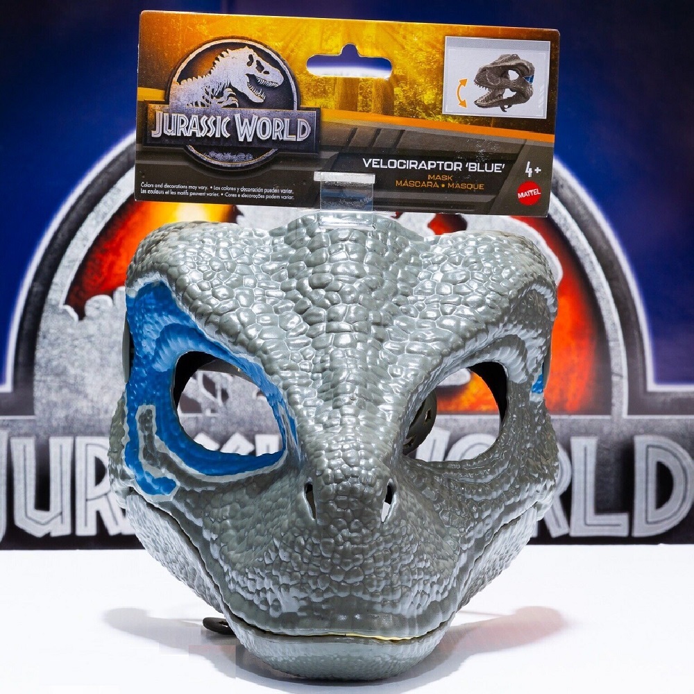 Jual JURASSIC WORLD 2023 Dino Trackers Velociraptor Blue Dinosaur Mask ...