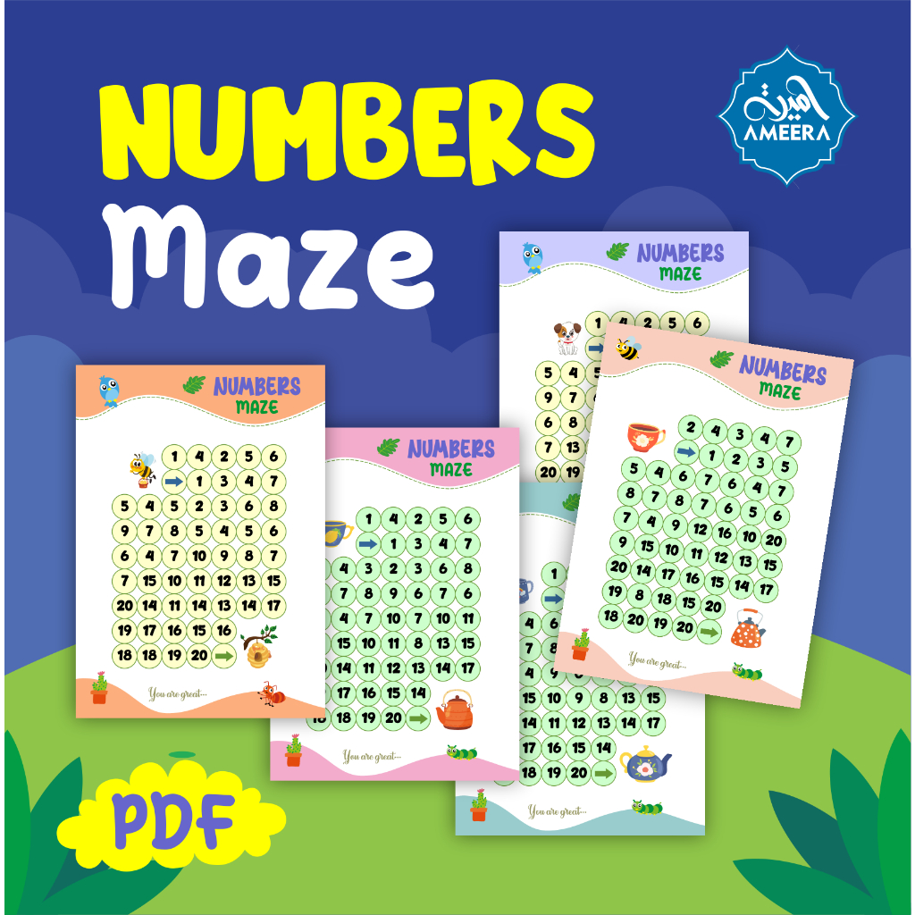 Jual Aktivitas permainan angka (Numbers maze) untuk paud/tk file pdf ...