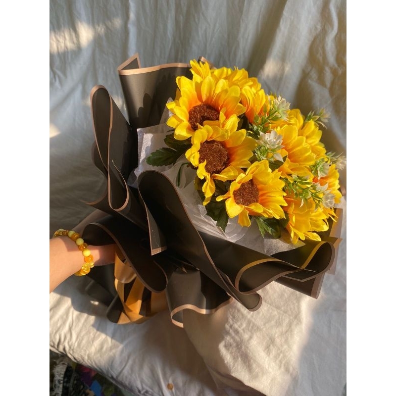 Jual HIMAWARI ROUND BOUQUET Medium Size Buket Bunga Artificial ...