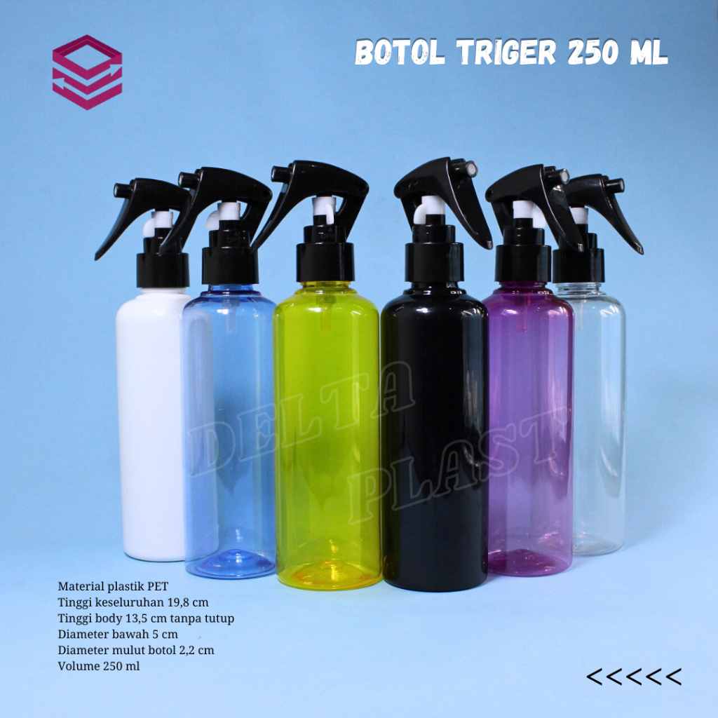 Jual BOTOL SPRAY TRIGGER 250 ML / BOTOL TRIGER 250 ML - TRIGER HITAM DW NECK 24 | Shopee Indonesia