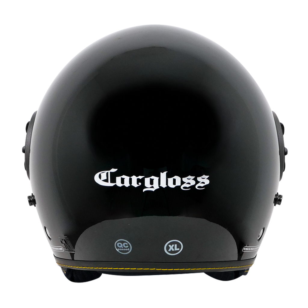 Jual Cargloss YRM Helm Half Face - Deep Black Glossy | Shopee Indonesia